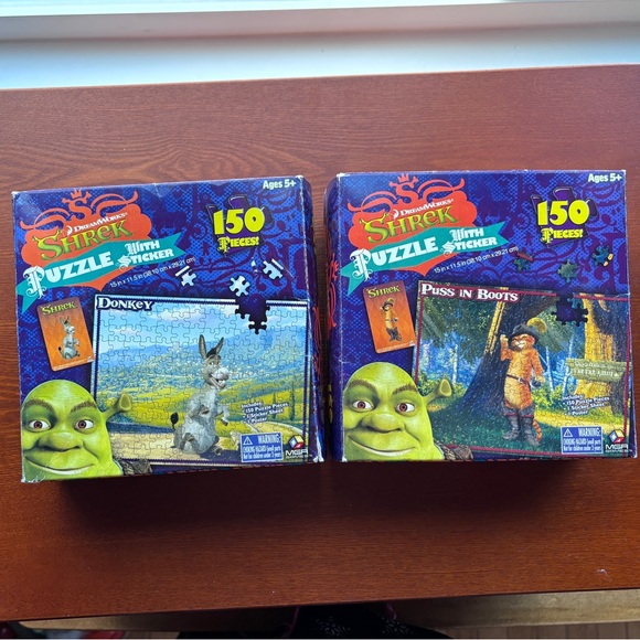 Dreamworks | Toys | Shrek Puzzle Set 5 Pieces Donkey And Puss In Boots ...